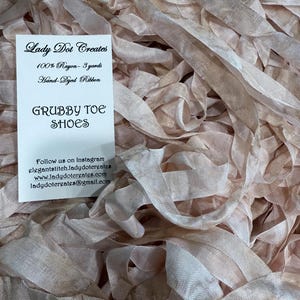 Ribbon 9/16" - Grubby Toe Shoes - Hand-dyed 100% Viscose - DMC 819 - Etsy