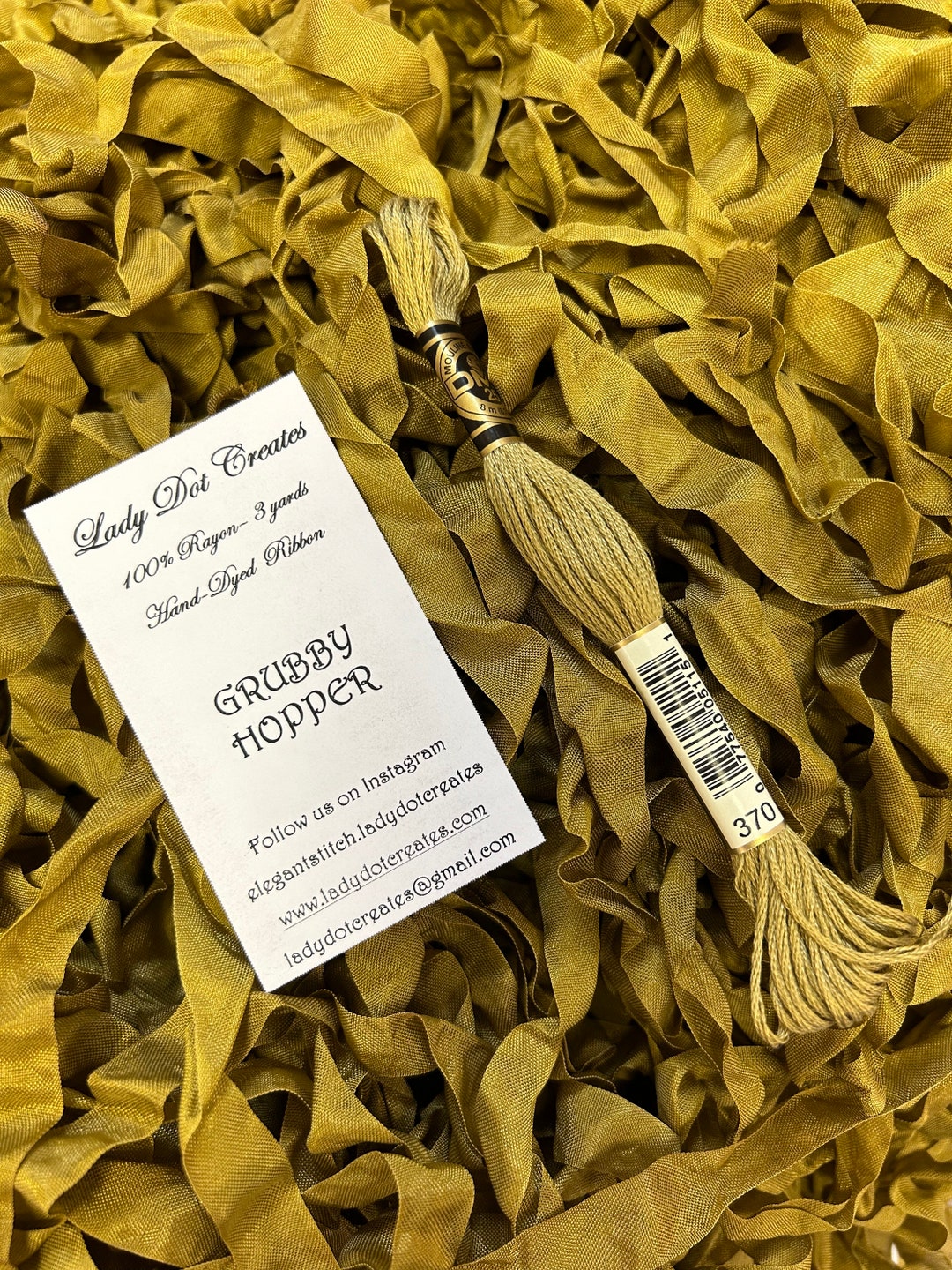 Ribbon 9/16" - Grubby Hopper - Hand-dyed 100% Viscose - Etsy