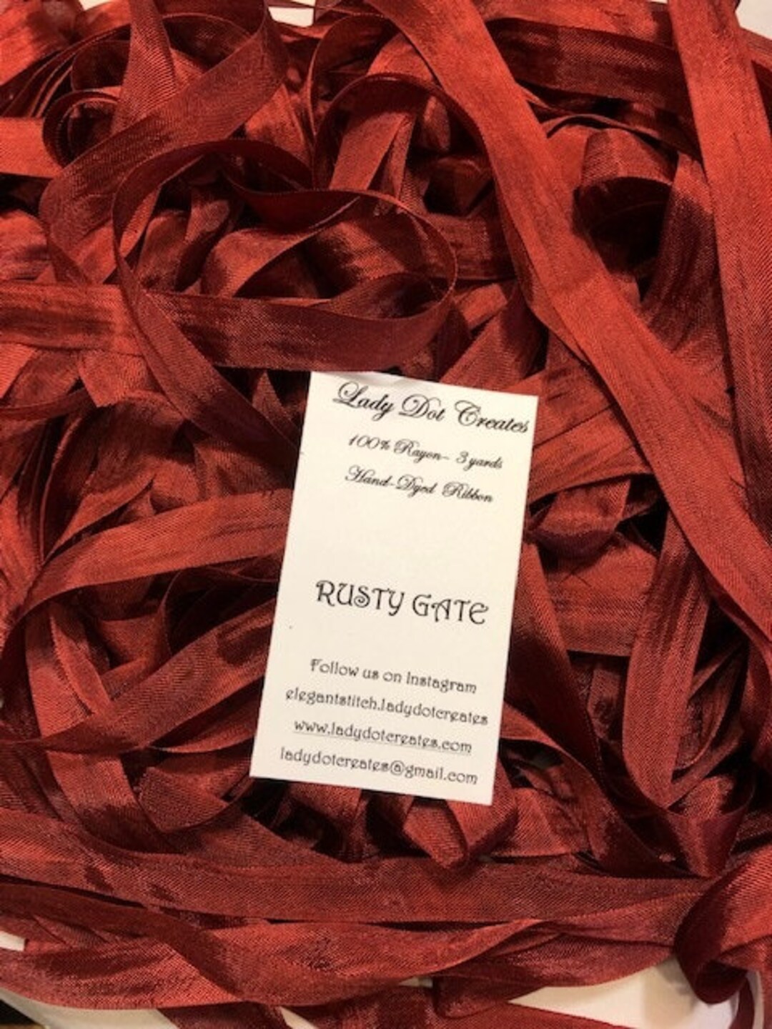Ribbon 9/16" - Rusty Gate - Hand-dyed 100% Viscose - Etsy