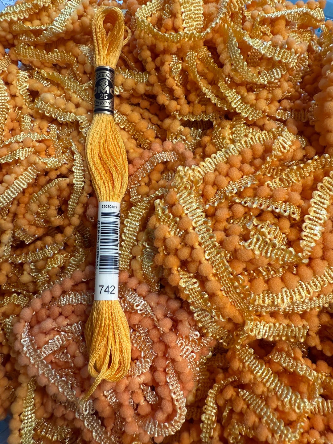 Pom Pom Trim - Limited Edition DMC 742 - - Etsy