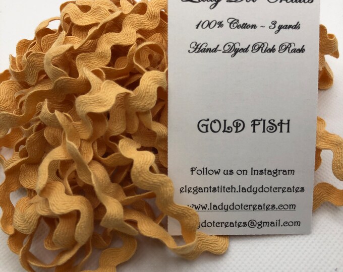 Rick Rack Trim Goldfish Hand-dyed 100% Cotton Half Inch - Etsy