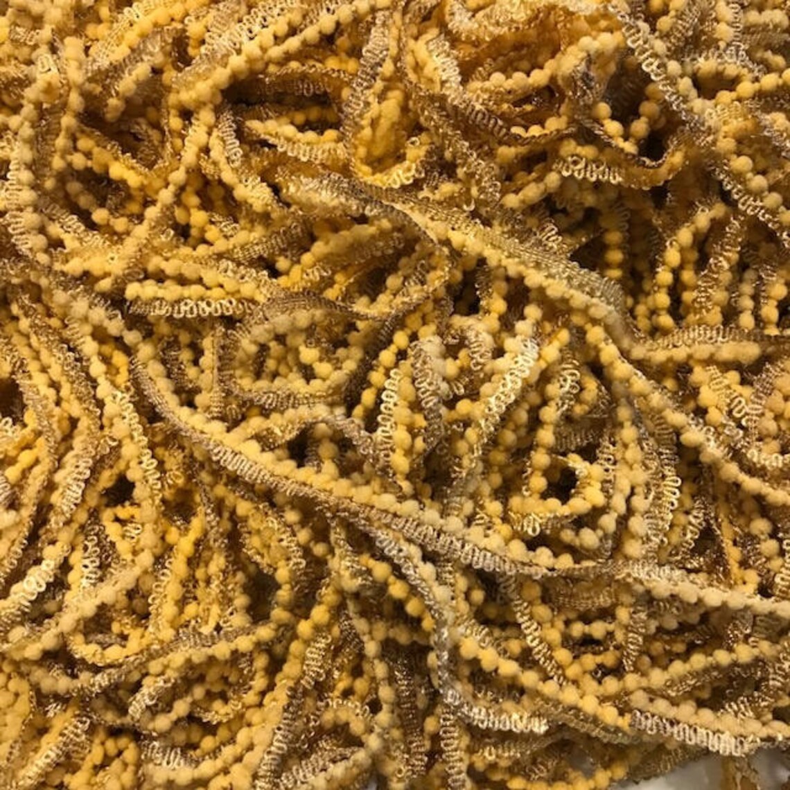 Pom Pom Trim - Sandy Gold - Hand-dyed Mini - Etsy