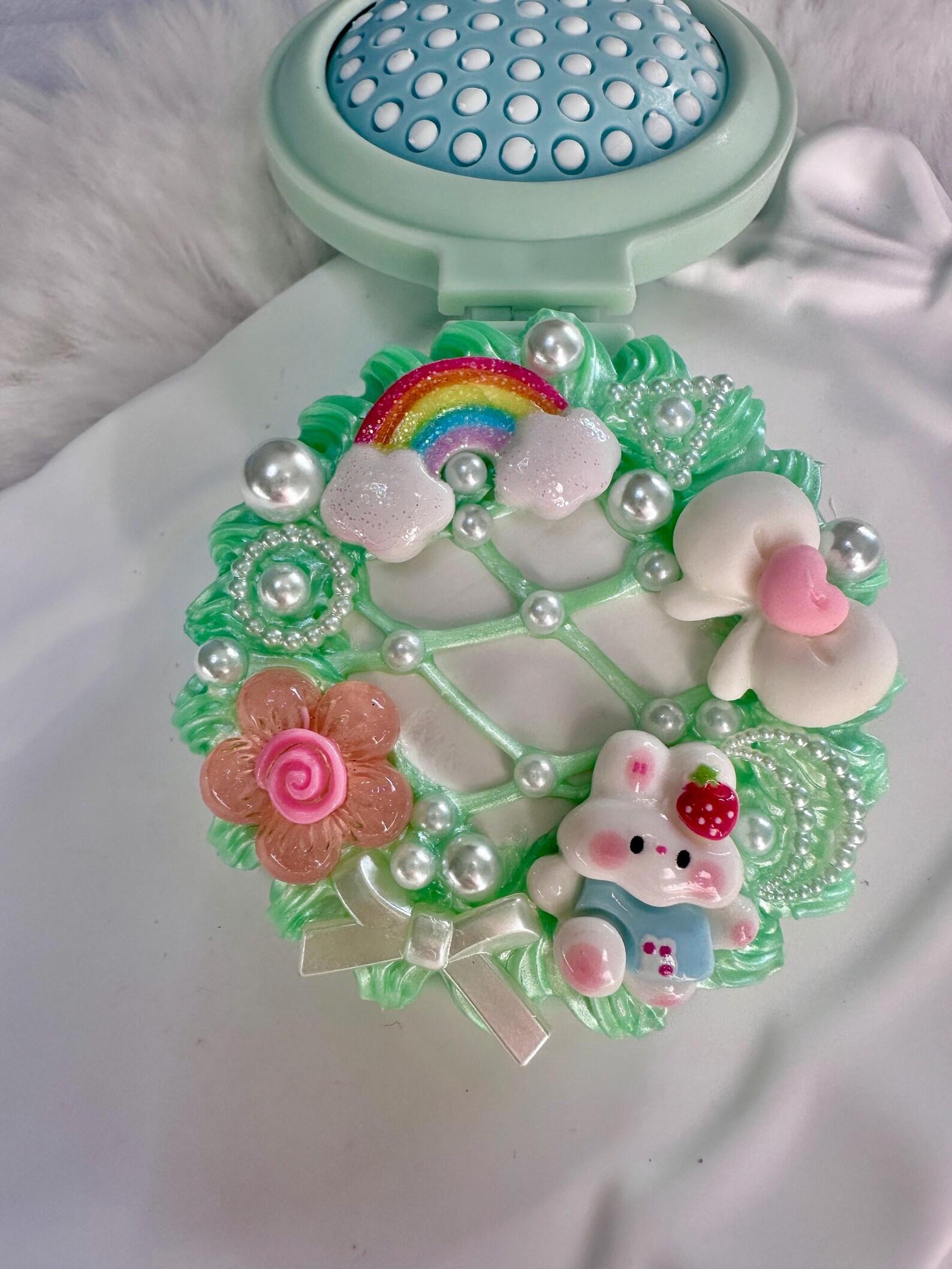 Kawaii Decoden Compact Mirror Comb, Handmade Pastel Charm Mirror - Etsy