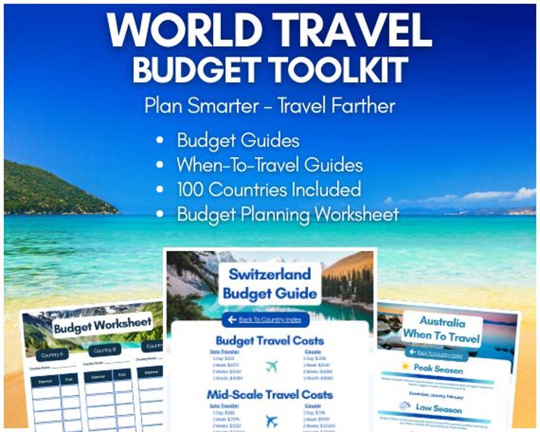 World Travel Budget Toolkit | Trip Planner & Vacation Budget Template ...