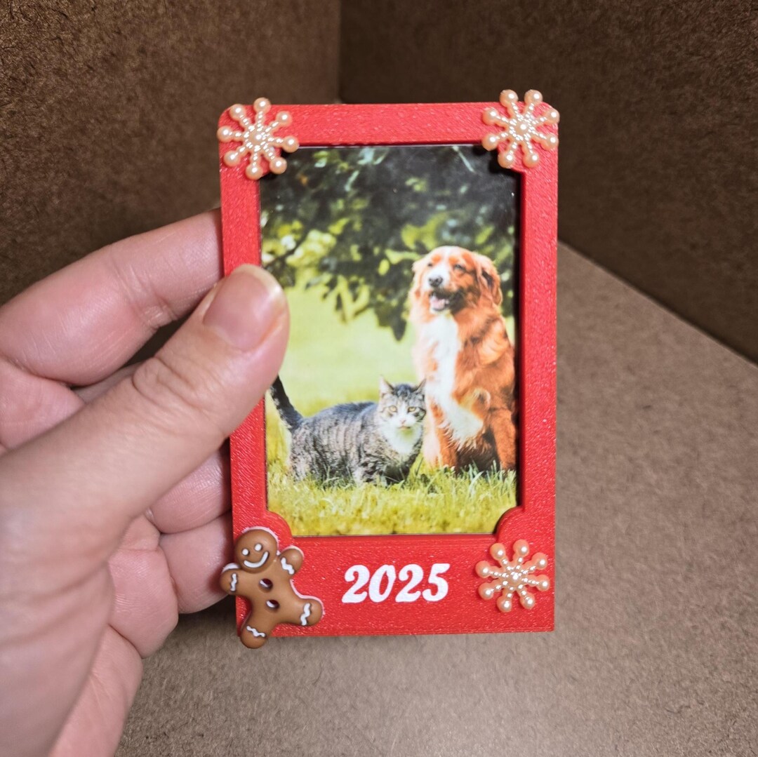 2026 Christmas Mini Photo Frame Personalized | Gingerbread & Snowflake ...