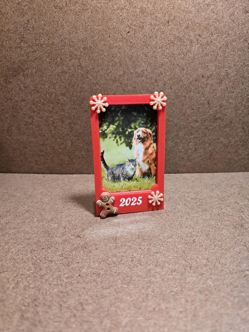 2025 Christmas Mini Photo Frame Personalized | Gingerbread & Snowflake ...