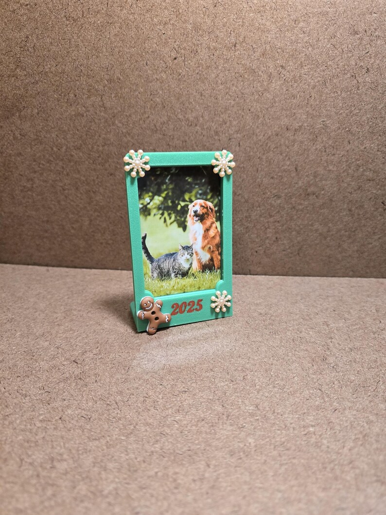 2025 Christmas Mini Photo Frame Personalized | Gingerbread & Snowflake ...