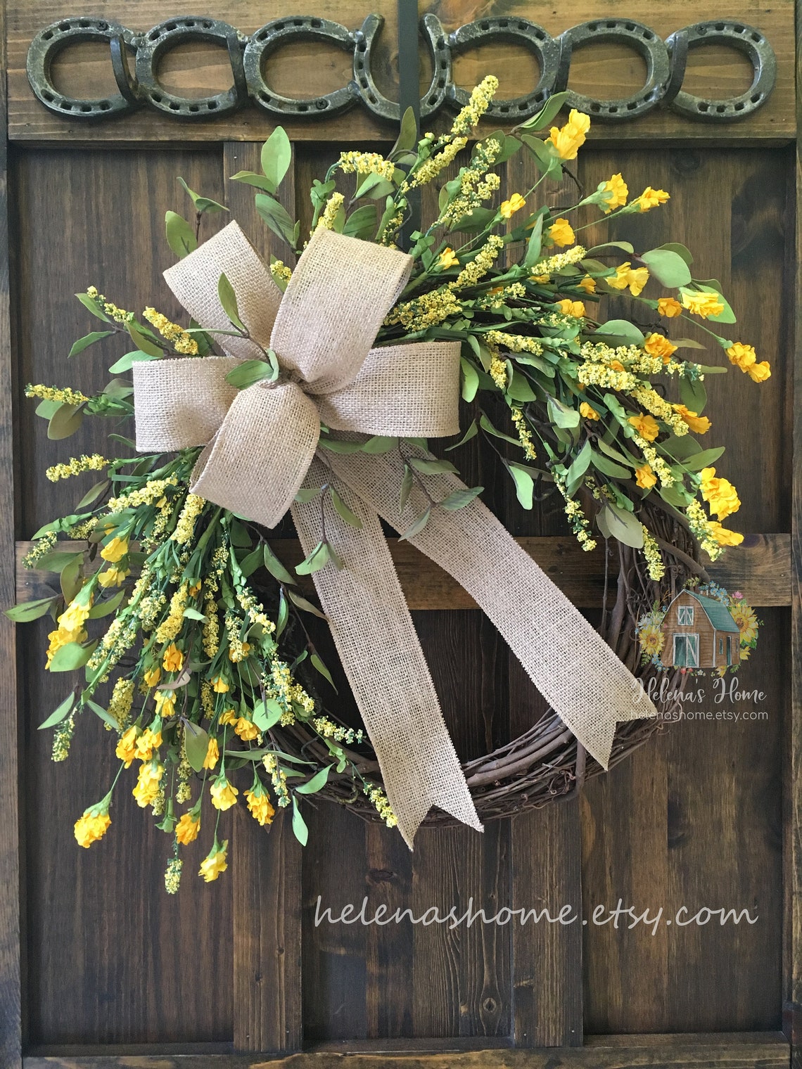 Spring Wreath/farmhouse Spring Wreath/easter Wreath/yellow | Etsy