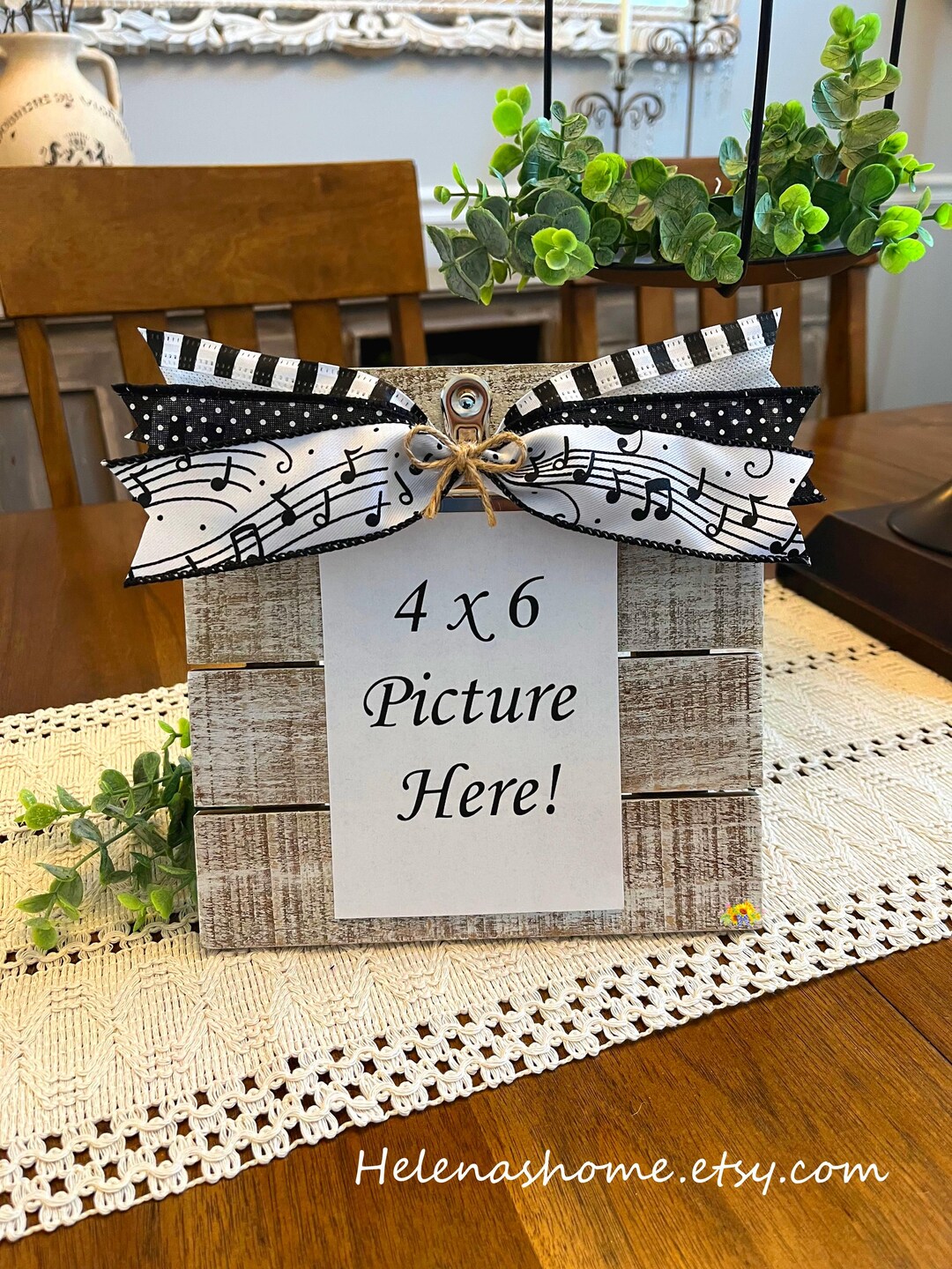 Music Note Picture Frame/4x6 Picture Frame/music Lover Gift/black White ...