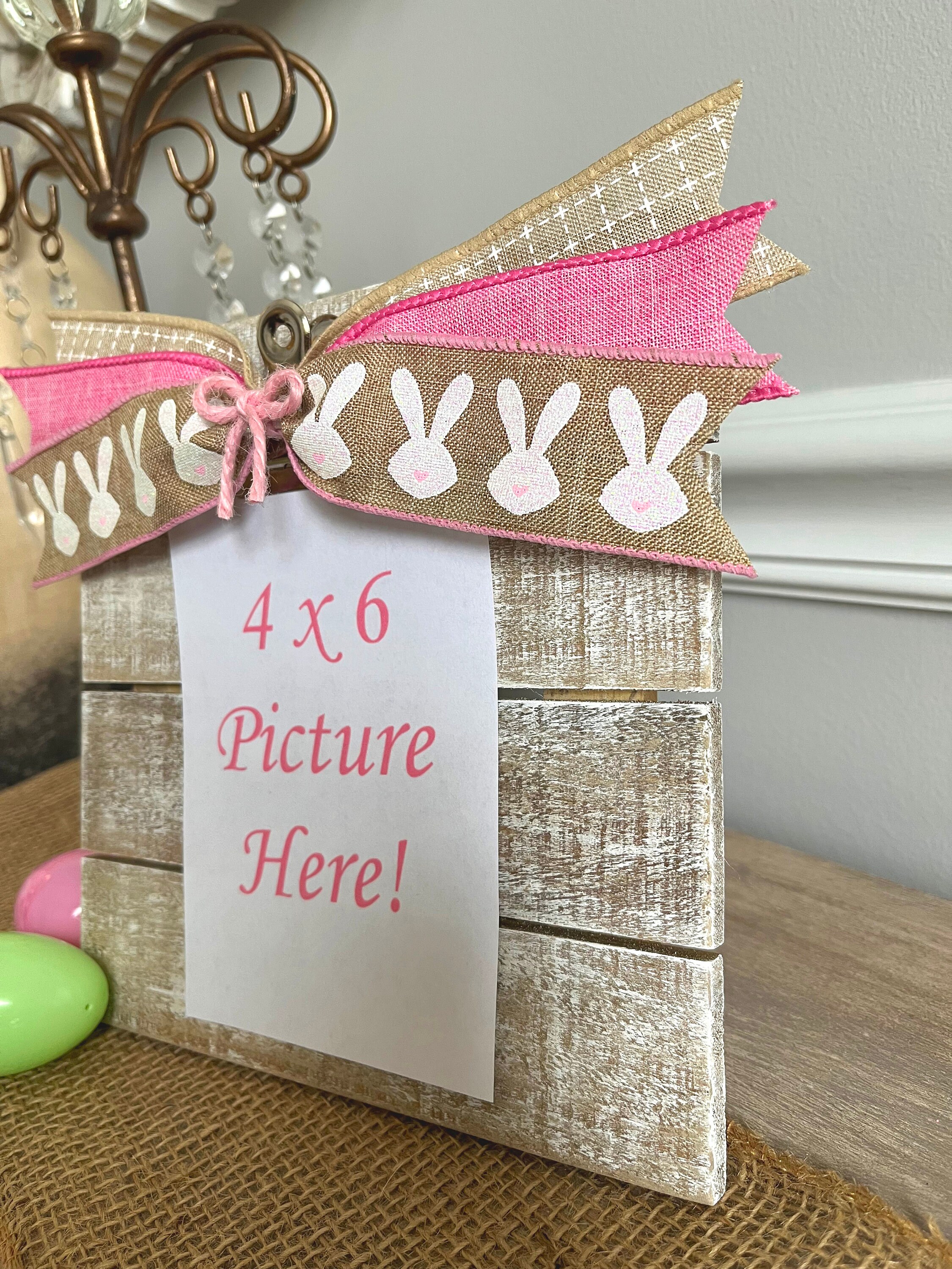 Easter Bunny Picture Frame/easter Bunny Decor/easter Photo Frame/easter ...