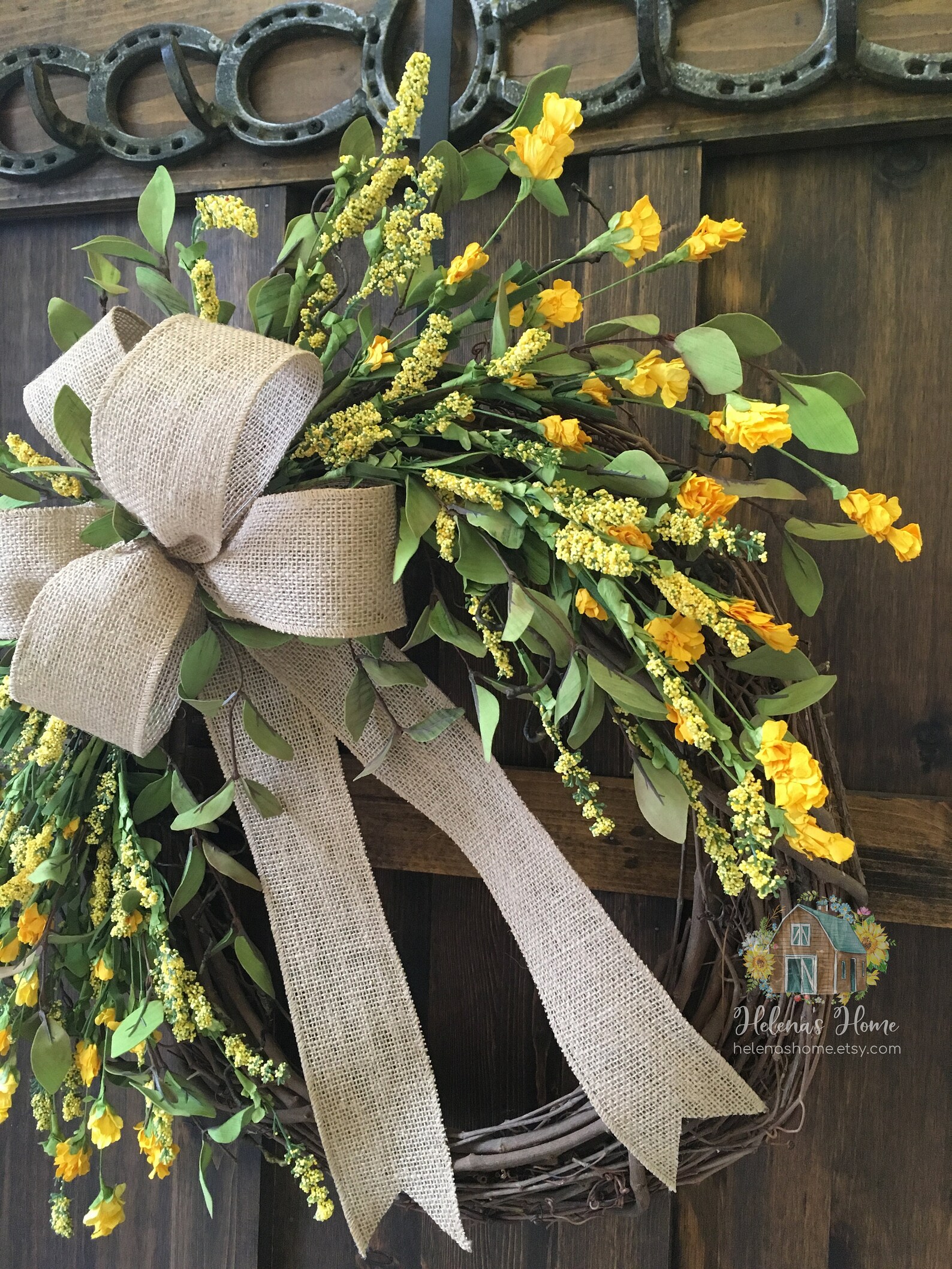 Spring Wreath/farmhouse Spring Wreath/easter Wreath/yellow | Etsy