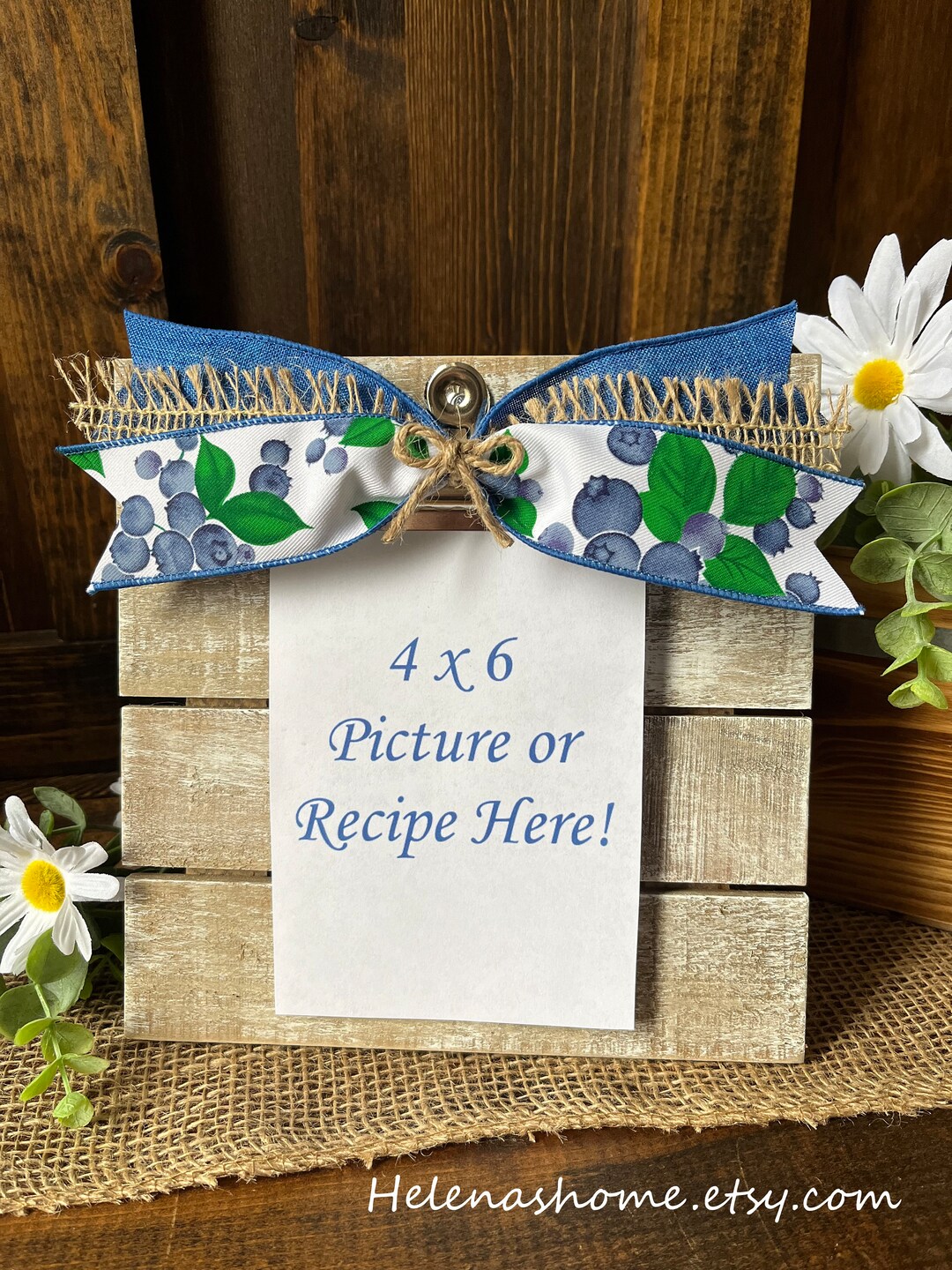 Blueberry Picture Frame/recipe Card Holder/blueberry Recipes/wood ...