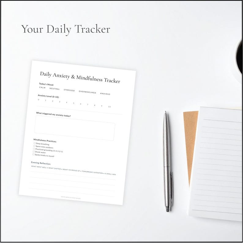 Anxiety Tracker Printable • Mood Tracker PDF • Mental Health Journal ...