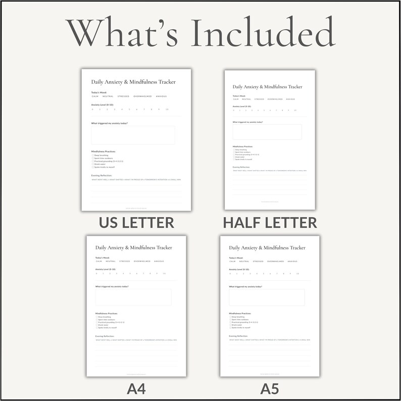 Anxiety Tracker Printable • Mood Tracker PDF • Mental Health Journal ...