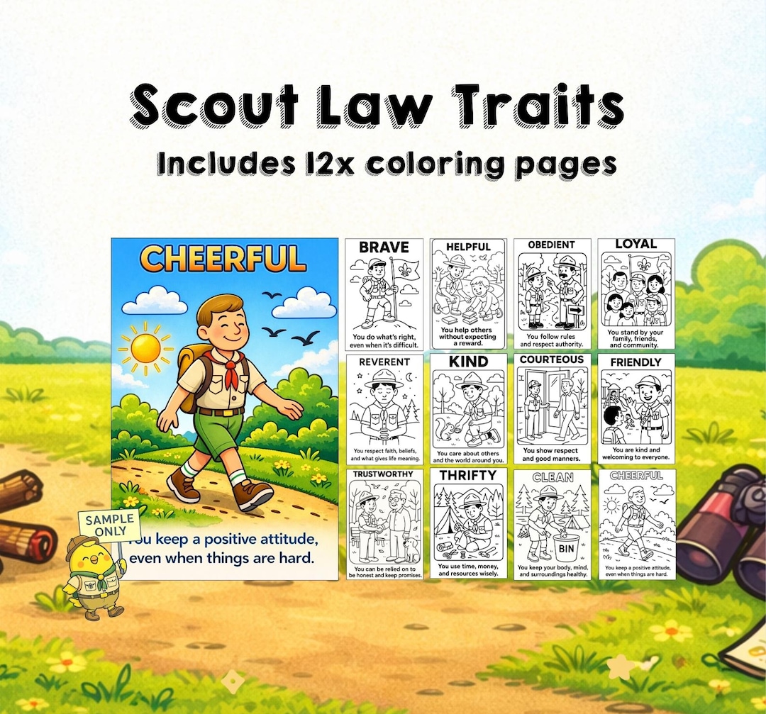 Scout Law Coloring Pages for Kids | Cub Scout & Boy Scout Values ...