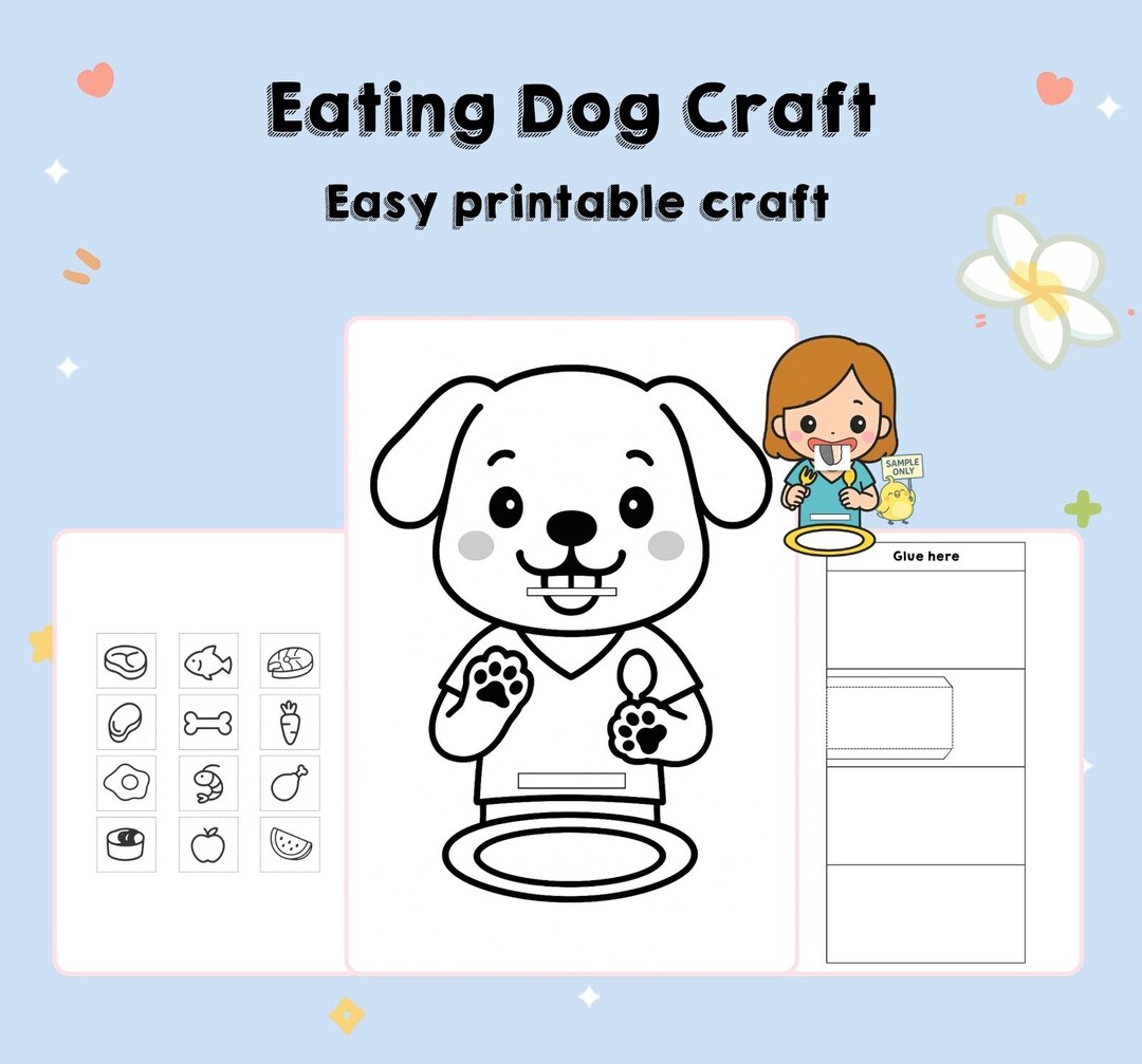 Printable Dog Healthy Eating Plate Craft – Color, Cut and Sort Food ...