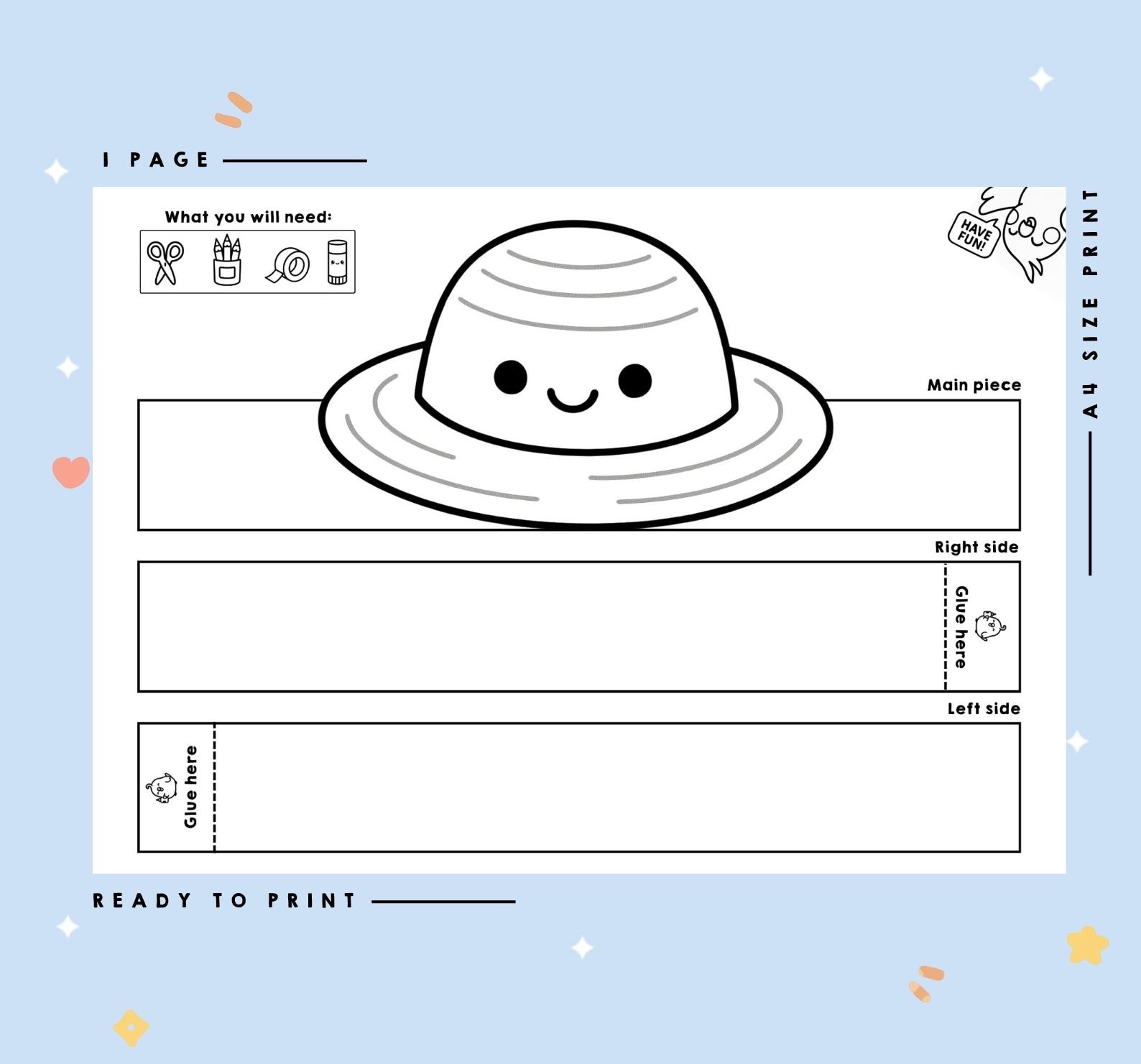 Printable Farmer Straw Hat Craft – Color, Cut & Wear DIY Paper Hat ...