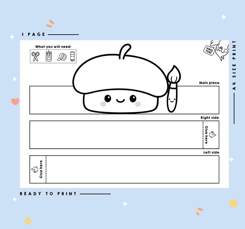Printable Artist Beret Craft – Color, Cut & Wear DIY Paper Hat | Kids ...
