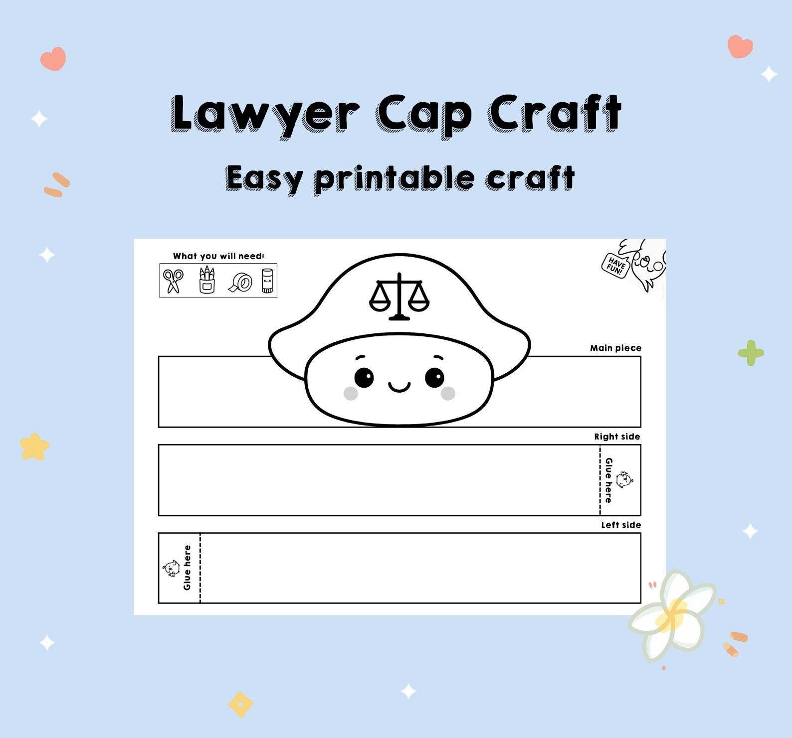 Printable Lawyer Cap Craft – Color, Cut & Wear DIY Paper Hat | Kids ...