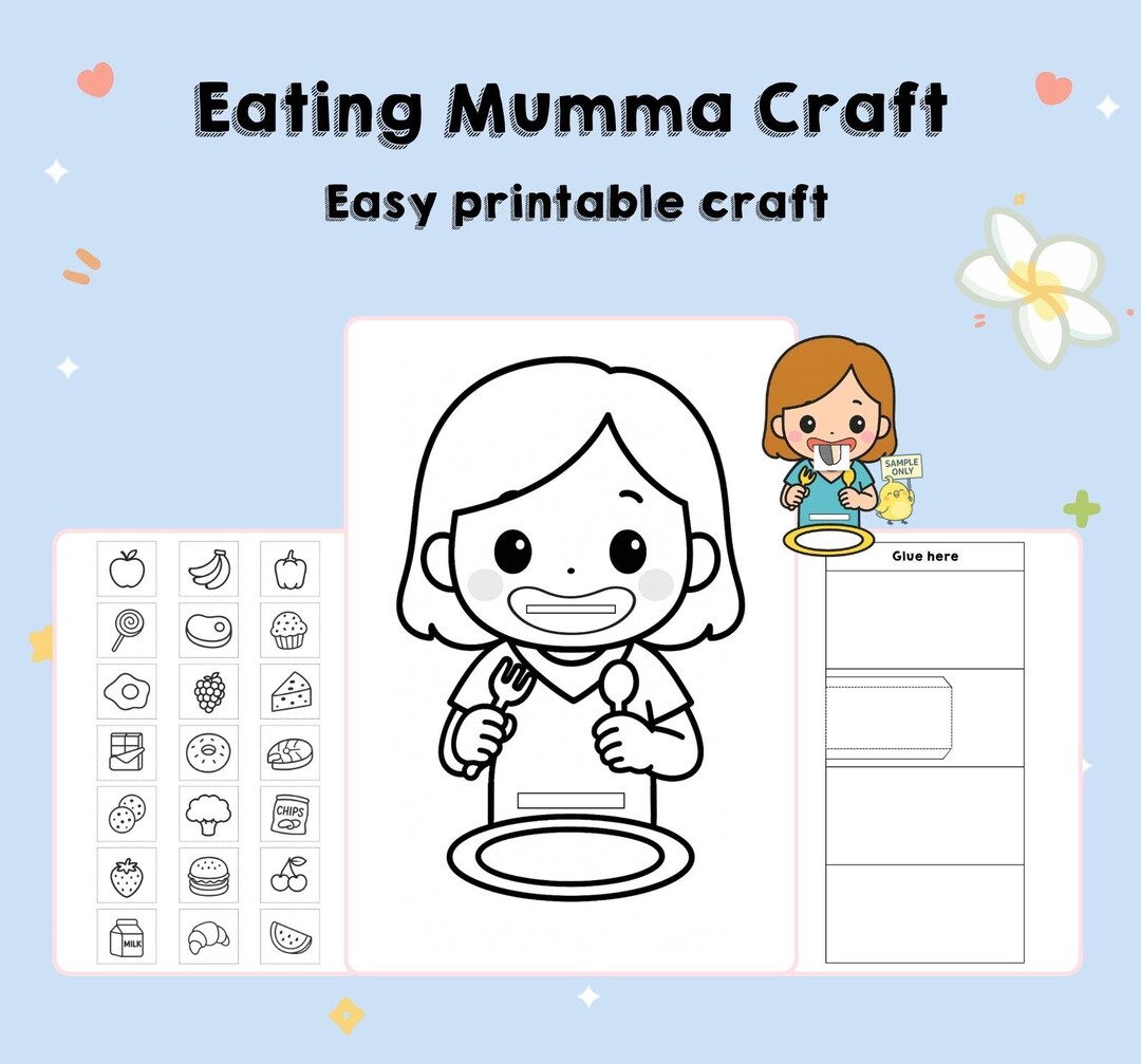 Printable Mummy Healthy Eating Plate Craft – Color, Cut & Sort Food ...