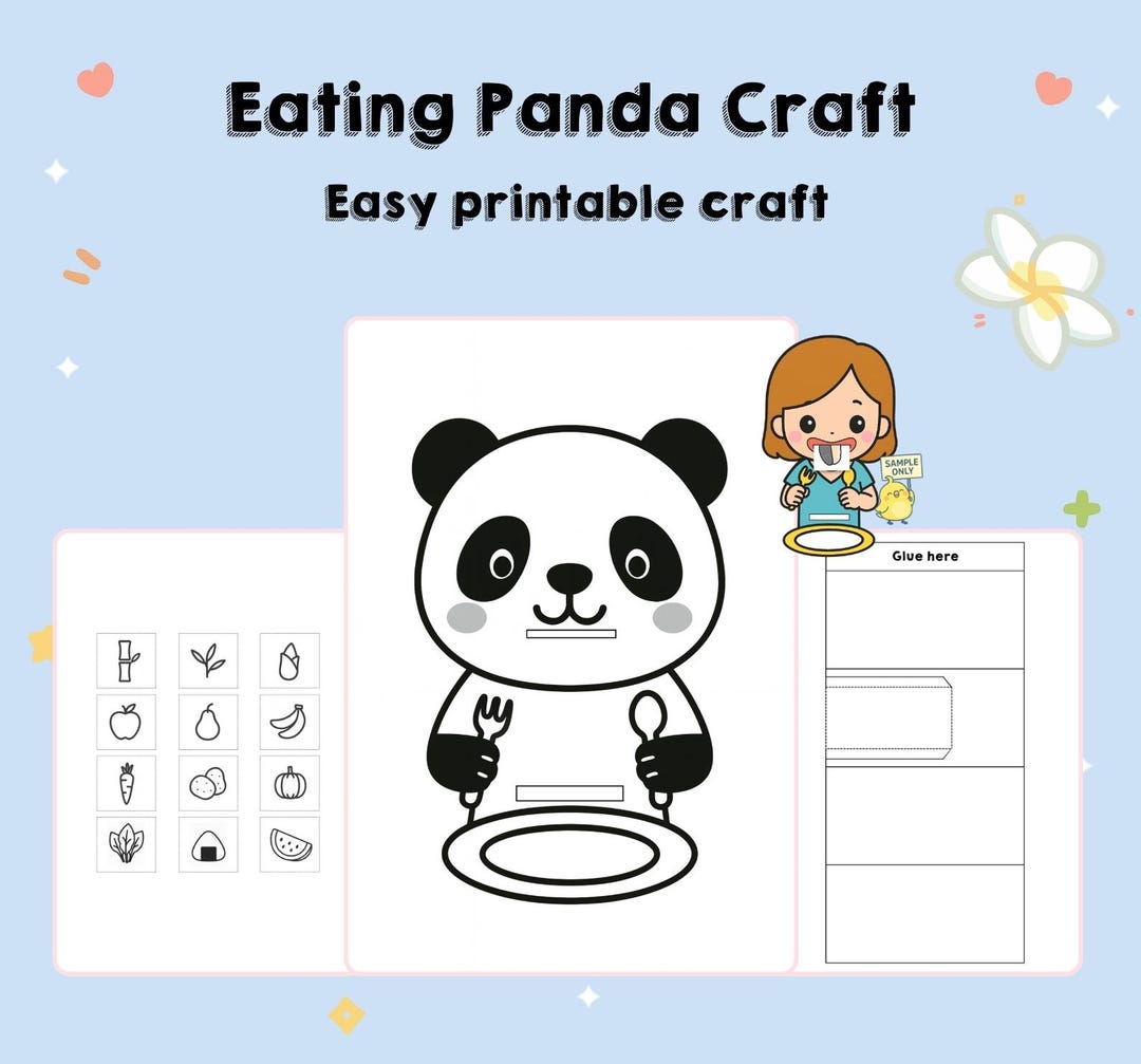 Printable Panda Healthy Eating Plate Craft – Color, Cut and Sort Food ...