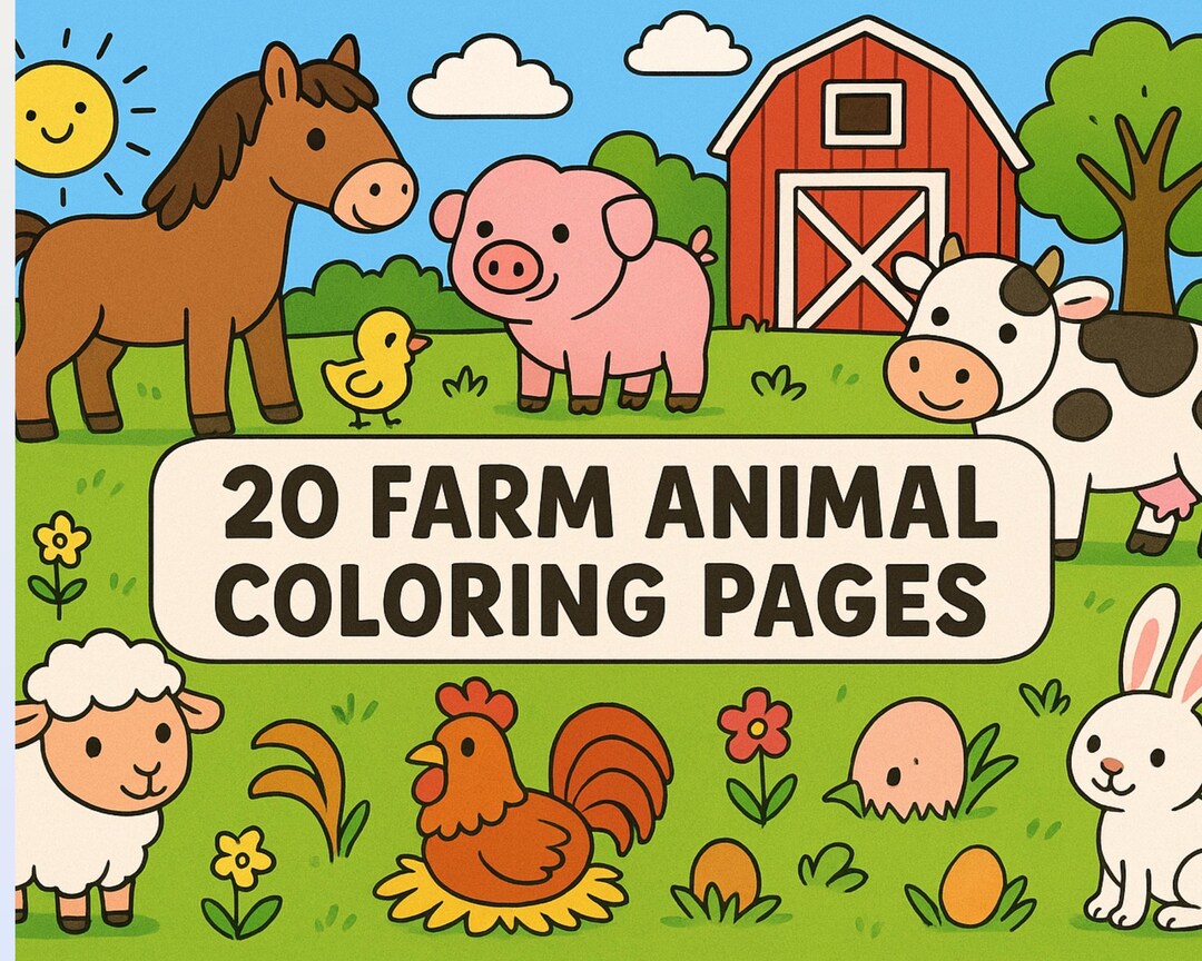 Farm Animal Coloring Pages A4 Printable | Kids Farmyard Activity Sheets ...