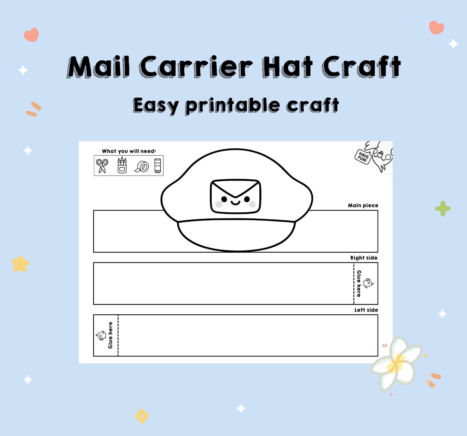 Printable Mail Carrier Hat Craft – Color, Cut & Wear DIY Paper Hat ...