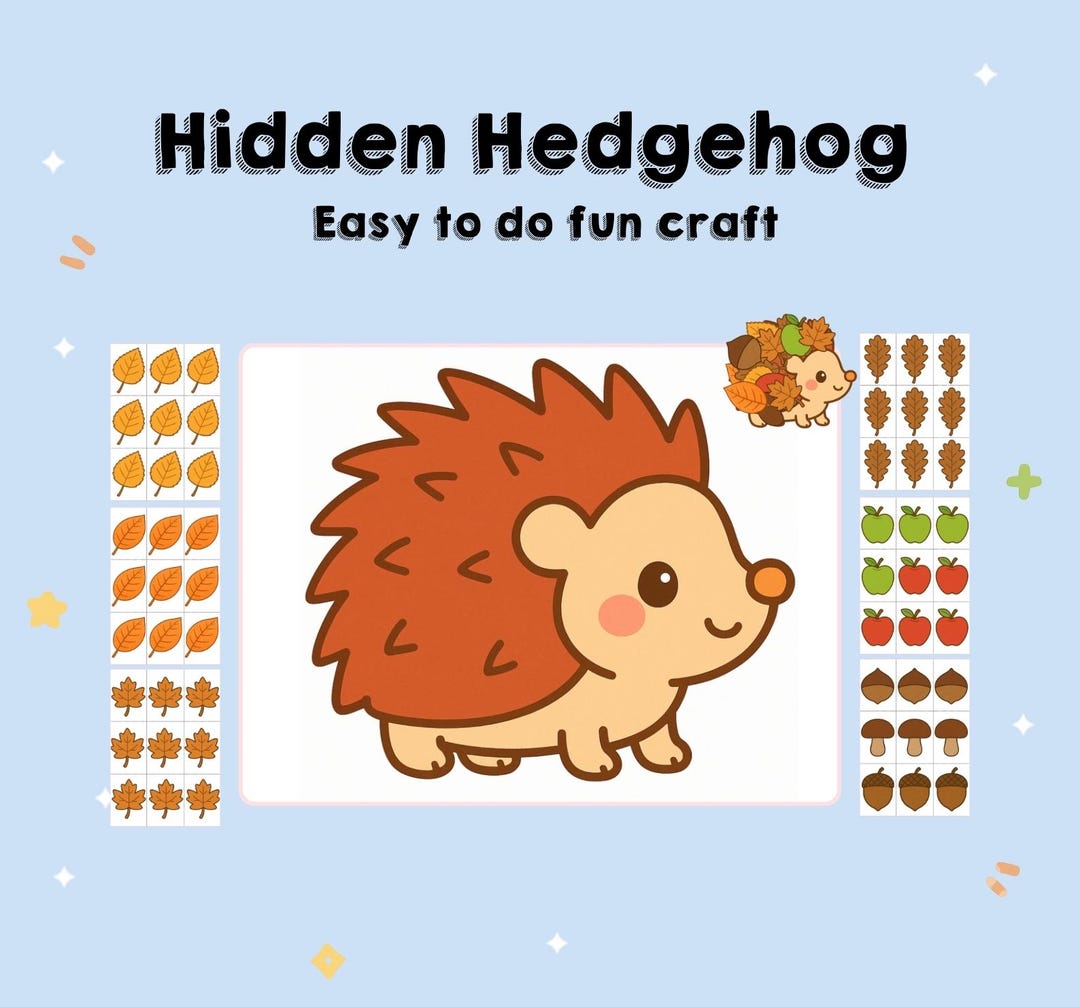 Hedgehog Food Sorting Craft Printable | Woodland Animal Cut & Paste ...