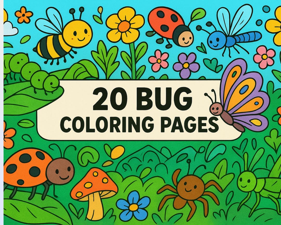 Bug Coloring Pages Printable A4 | Kids Insect Coloring Sheets | Digital ...