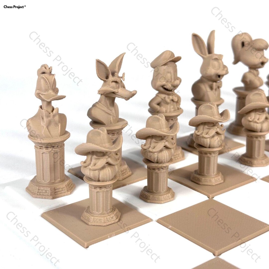 3D Cartoon Chess Pieces – Humorous Character Chess Set – 3D Printed ...