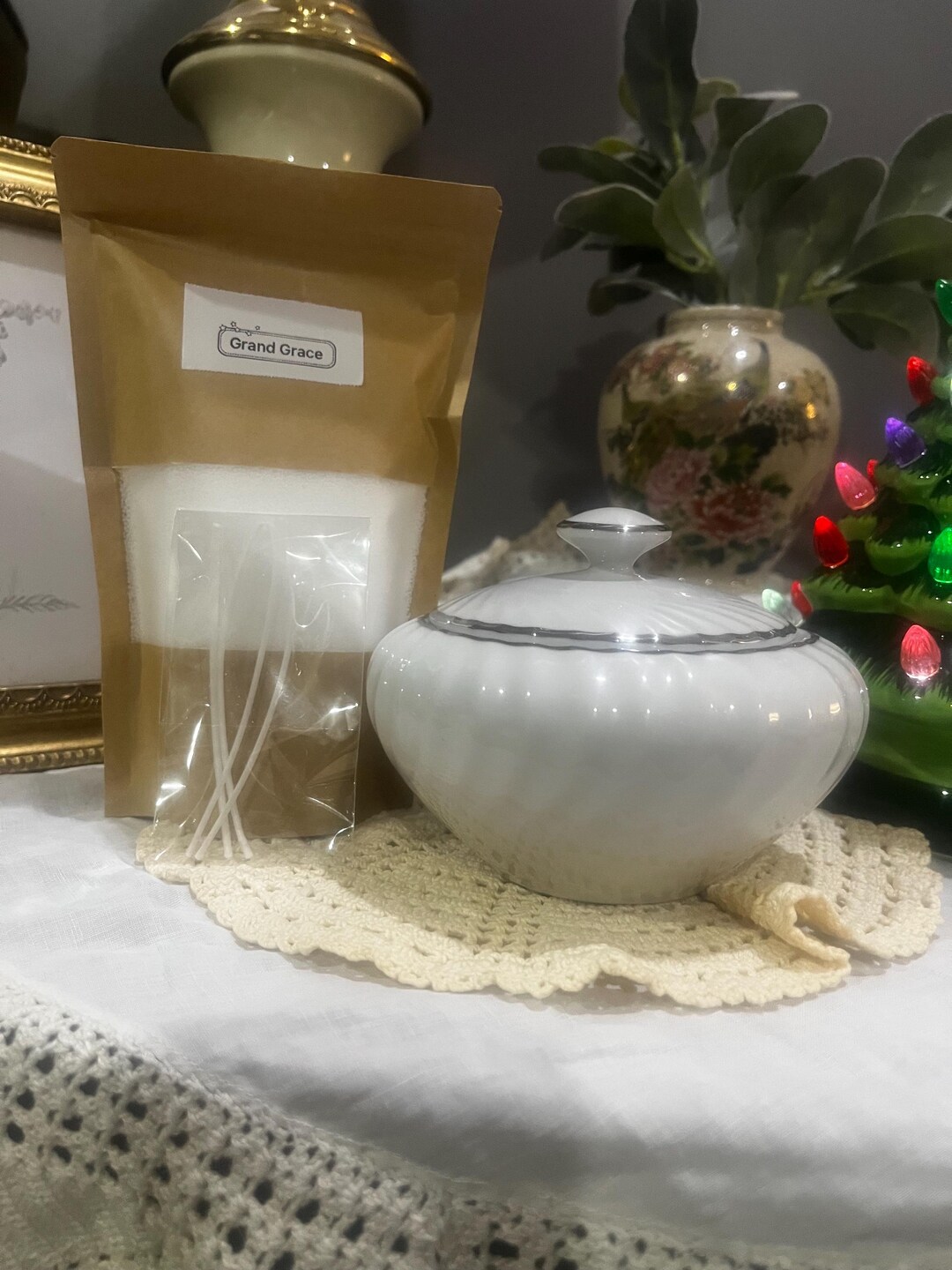 Vintage Puritan China Sugar Bowl , Nostalgic, With Scented Candle Sand ...