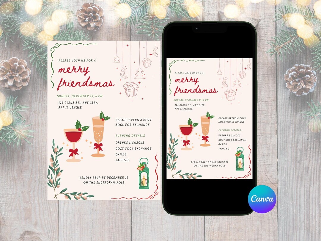Digital Christmas Party Invitation - Etsy