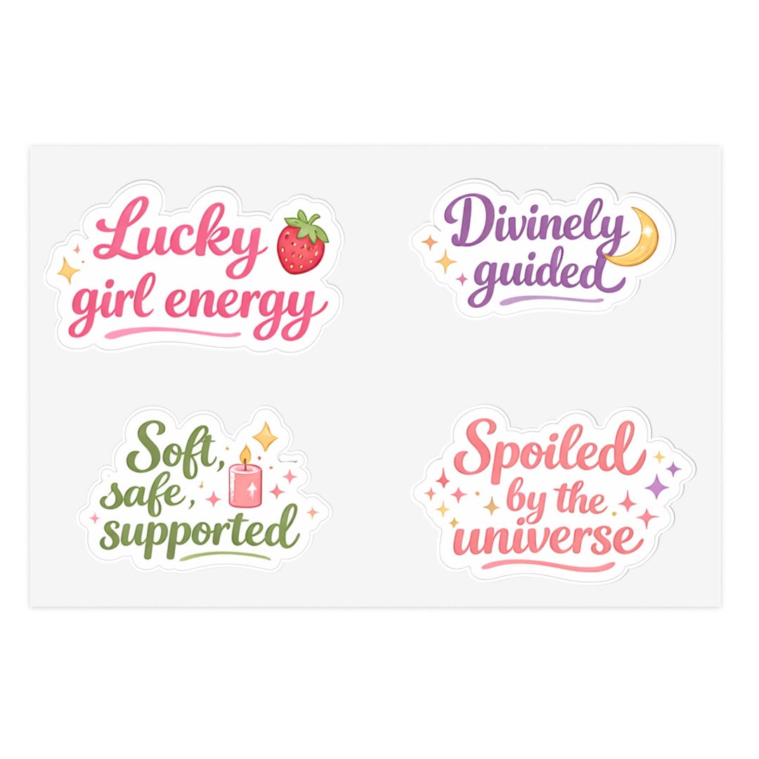 Affirmation Phrase Stickers Sticker Sheets | Lucky Girl Energy ...