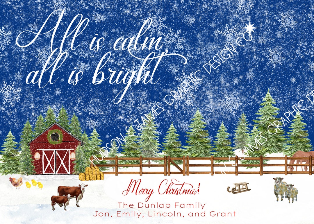 All is Calm Christmas Card - Etsy