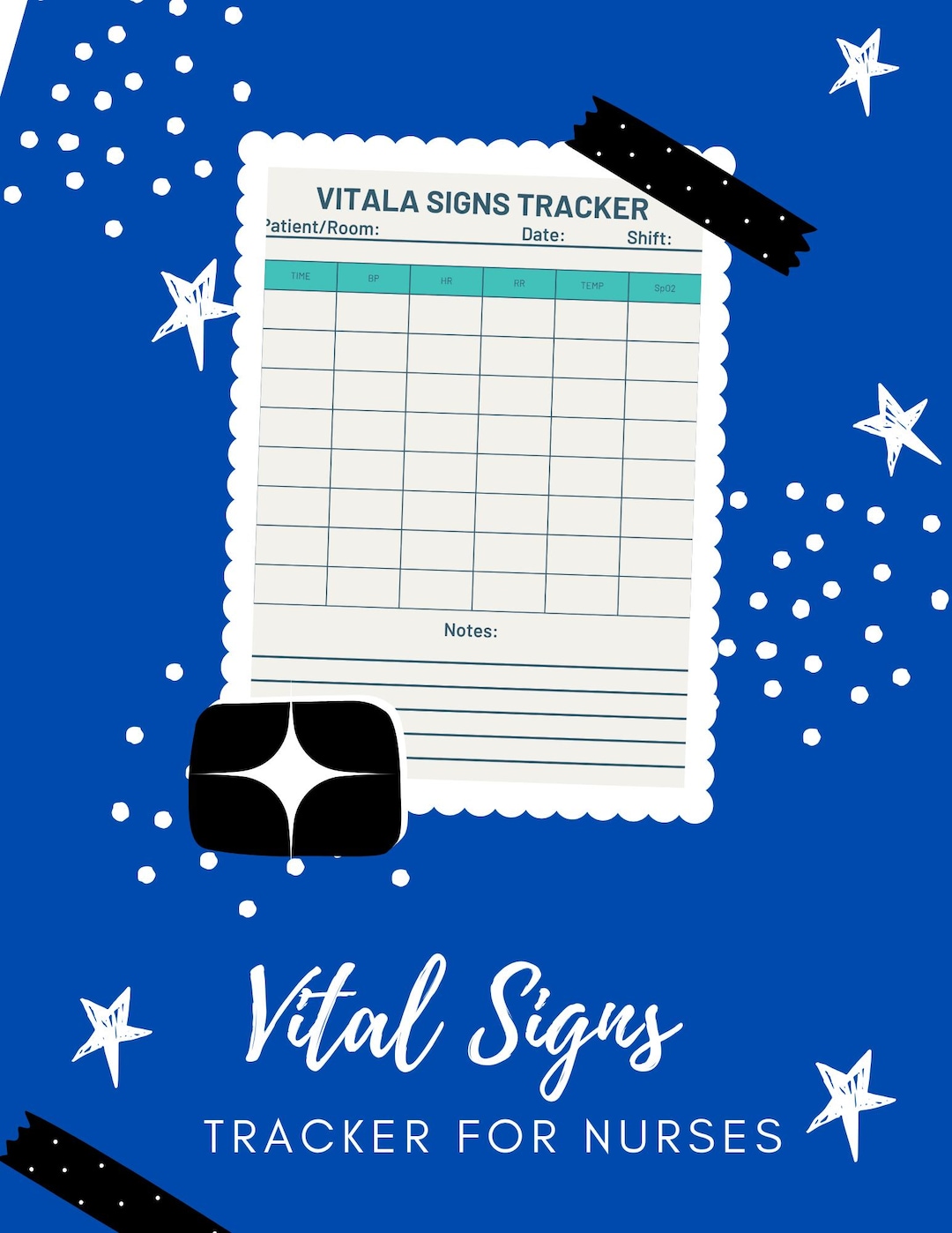 Vital Signs Tracker for Nurses Printable PDF | Nursing Vital Signs ...