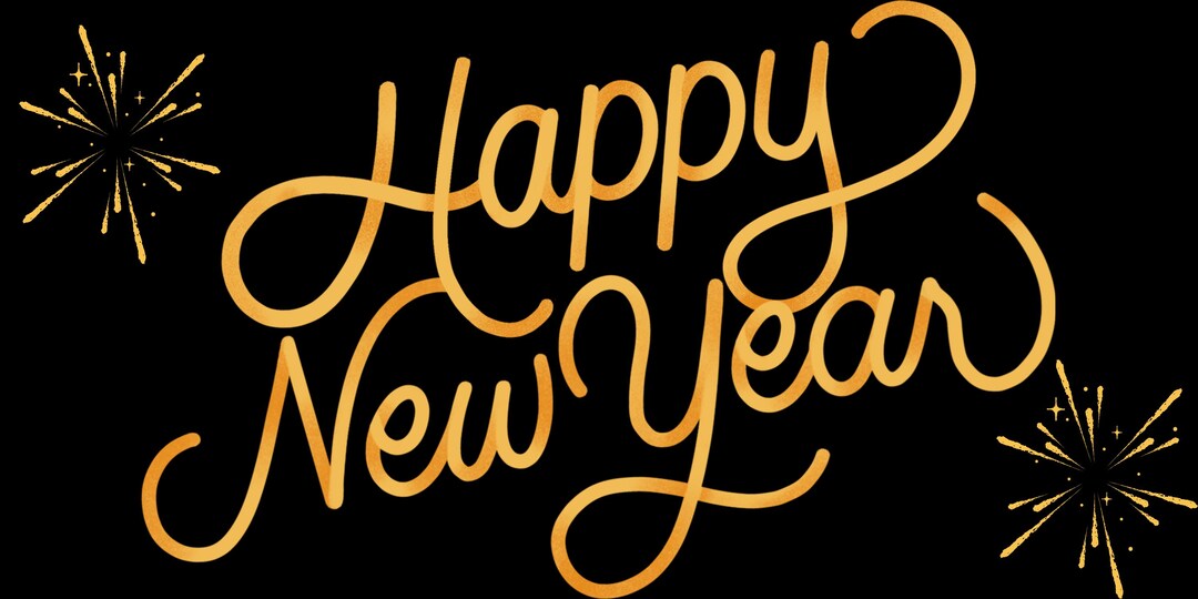 New Years Eve Painted Party Banner Template, Black, Gold, Project and ...