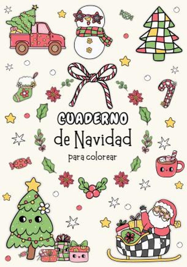 Cuaderno De Navidad Para Colorear - Etsy