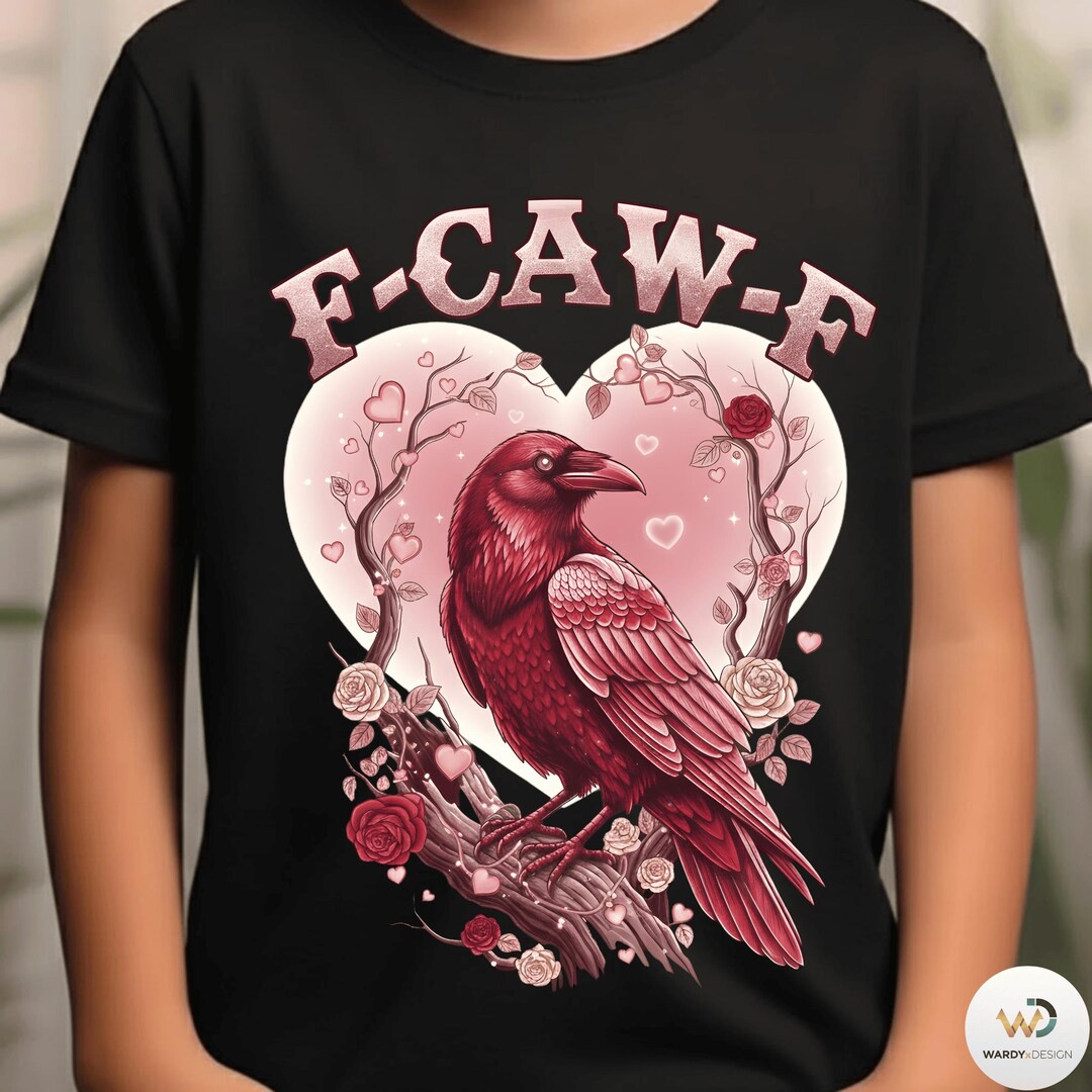 Retro Raven Anti-valentine PNG F Caw F Raven Heart Gothic Design ...