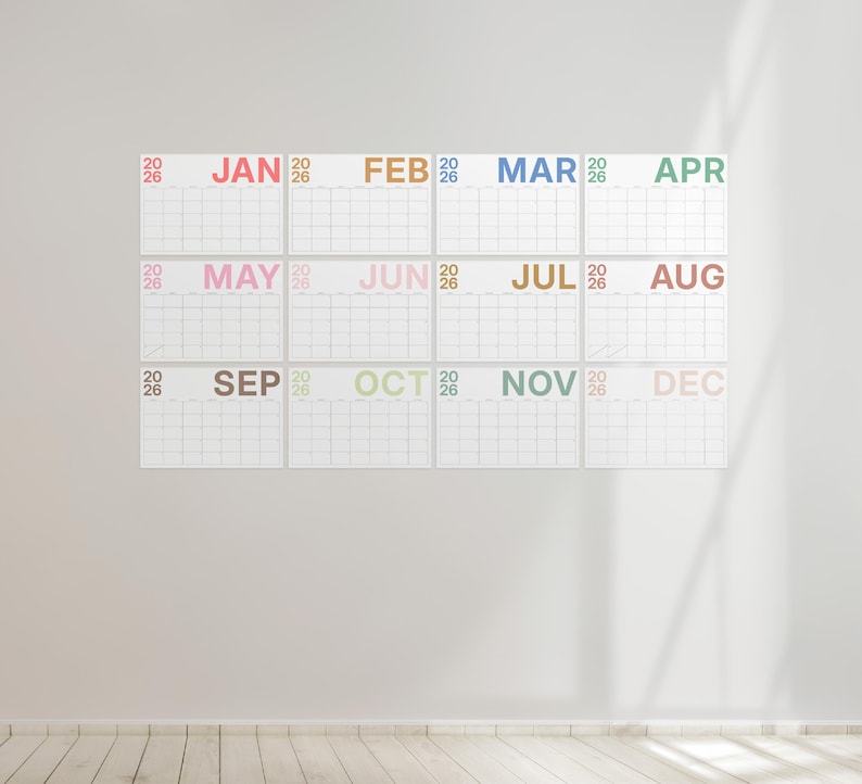 2026 Minimalist Wall Calendar | Large Print, A3 A4 Letter (printable ...