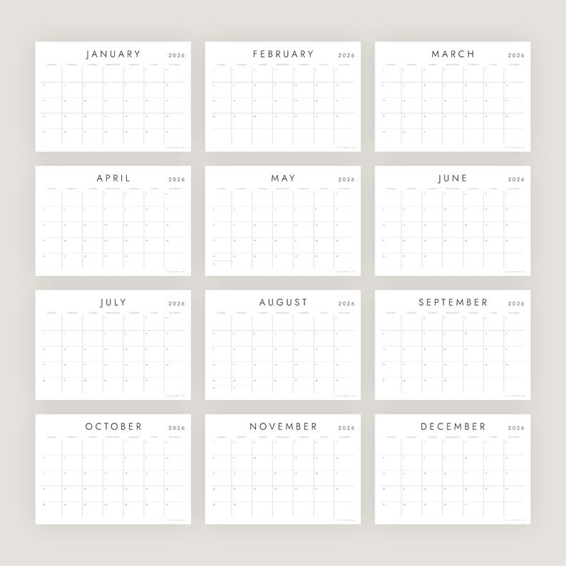 2026 Monthly Calendar | 2026 Monthly Planner A4–A5 & US Letter ...