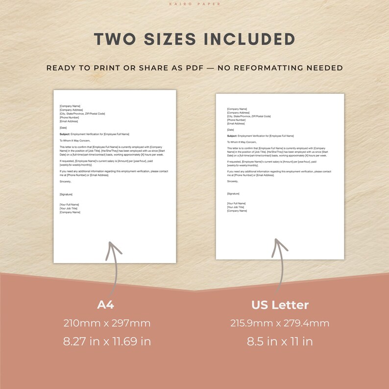Employment Verification Letter Template | Proof of Employment ...