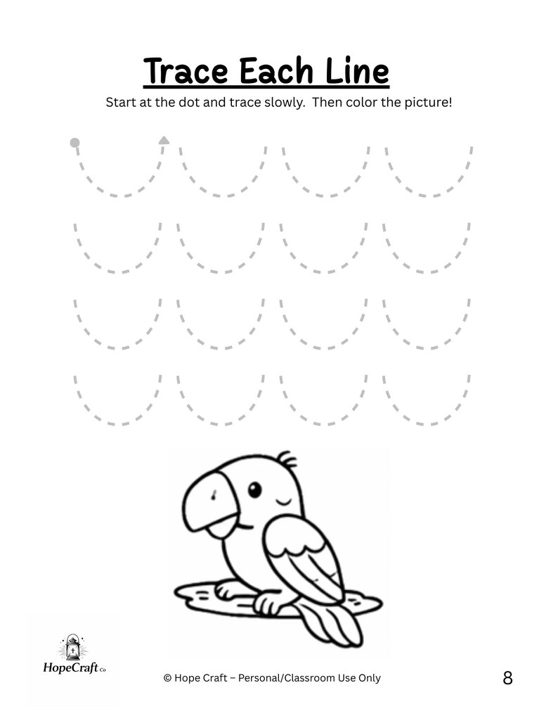 Preschool Pre-writing Skills Tracing Workbook: Safari Animals - Etsy