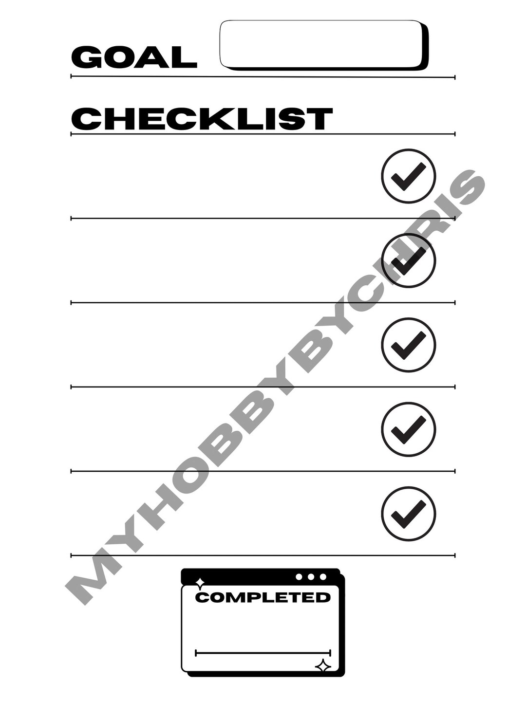 Digital Goal Tracker PDF Printable | Minimalist Productivity Planner ...