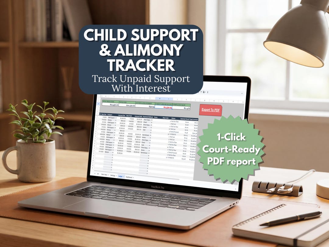 Child Support Tracker & Interest Calculator | Alimony Arrears Log ...