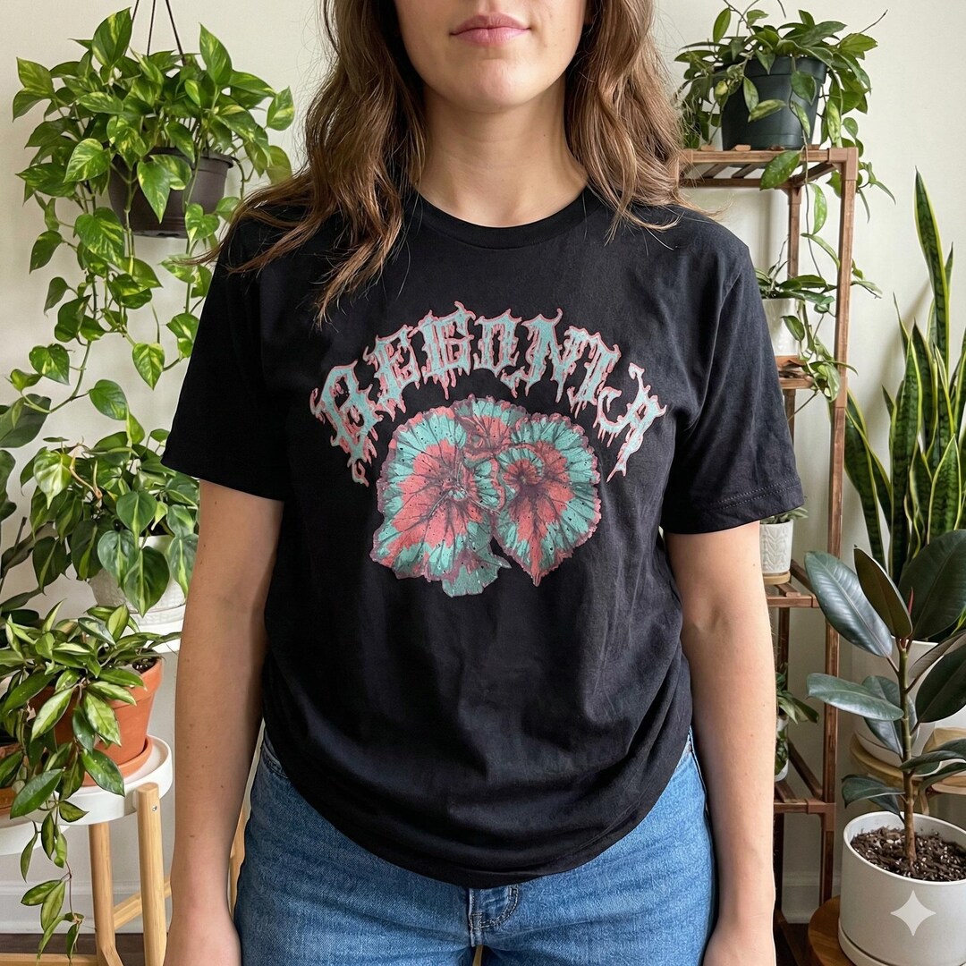 Goth Begonia Plant Shirt, Botanical Graphic Tee, Plant Mom Gift - Etsy