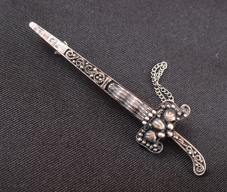 Victorian Era Sword Brooch Antique Sterling Silver Pin | Etsy