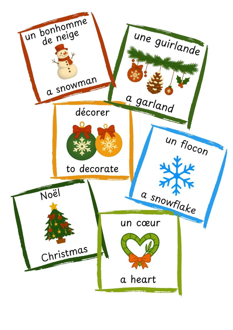Bilingual Flashcards | French-english Vocabulary Cards | 40 Printable ...