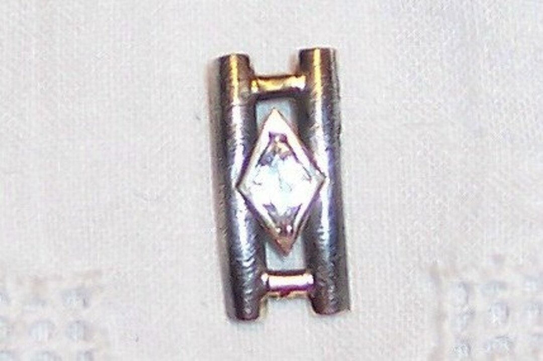 Vintage Diamond Shape Clear Stone Pendant Slide. Sterling Silver. - Etsy