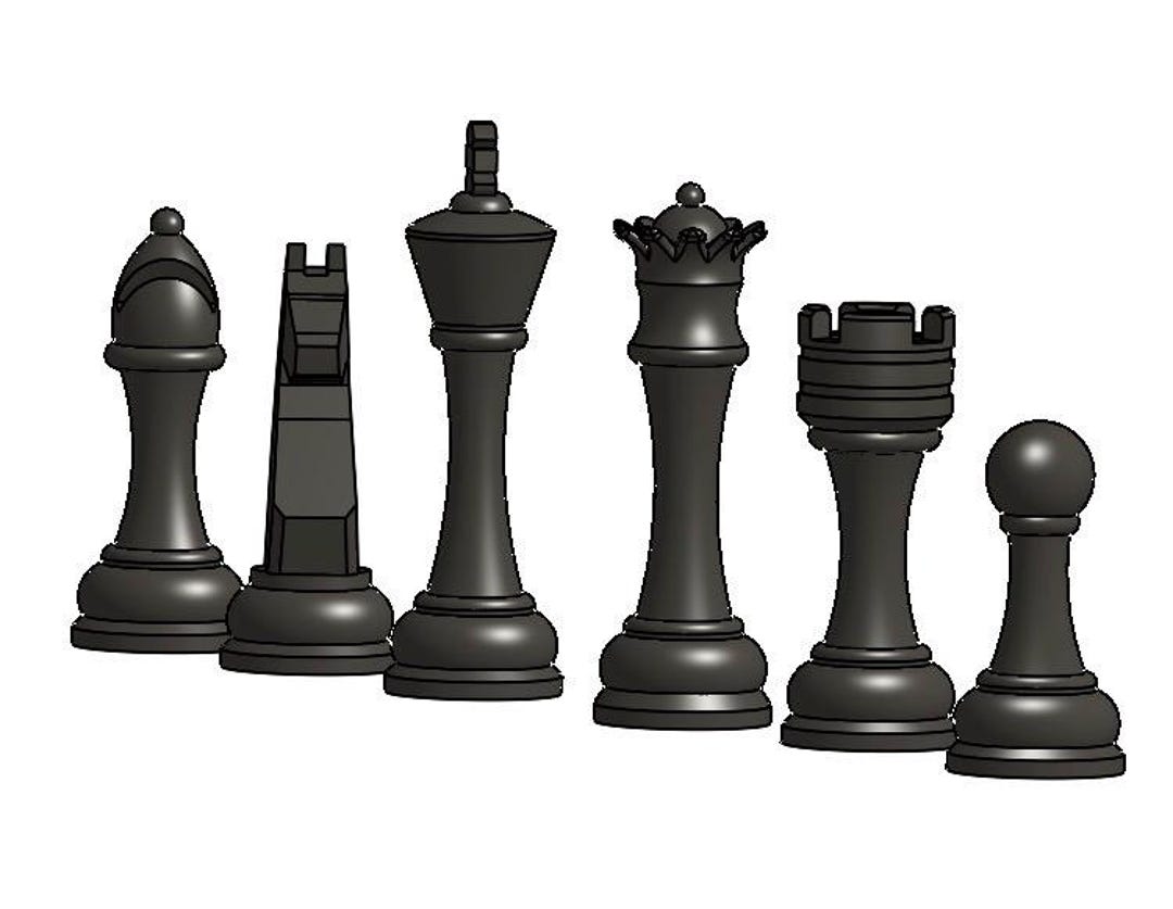 Complete Chess Set STL Files – Sizes Approximately 99mm – Digital ...