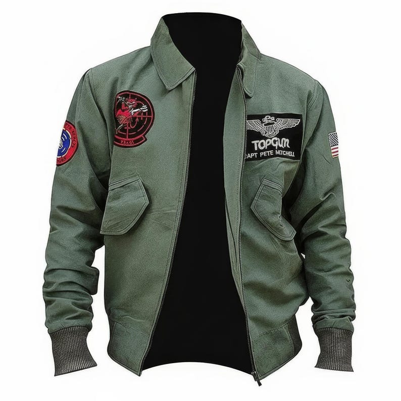 Tom Cruise Top Gun Maverick Bomber Leather Jacket Fighter Pilot Aviator ...